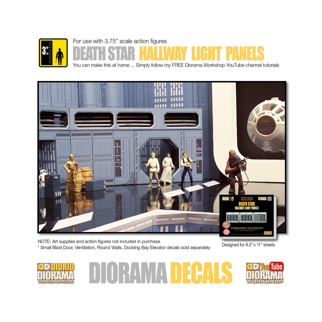 Star Wars Diorama Decals : Death Star Hallway Light Panels - Etsy