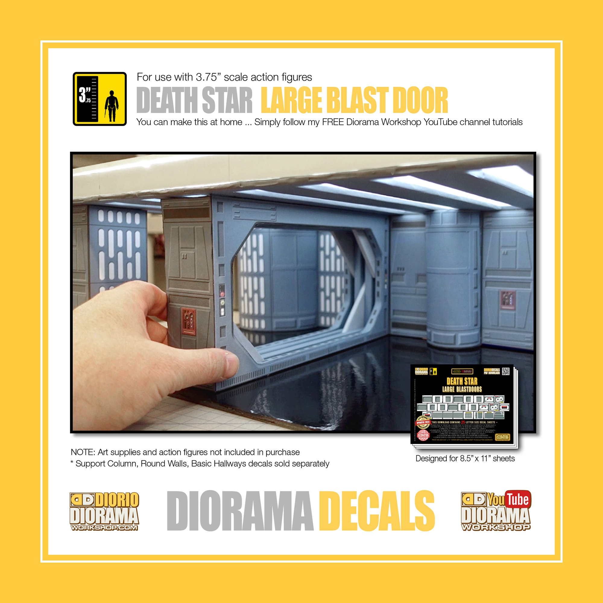 Star Wars Diorama Decals : Death Star Large Blast Doors Accessory - Etsy