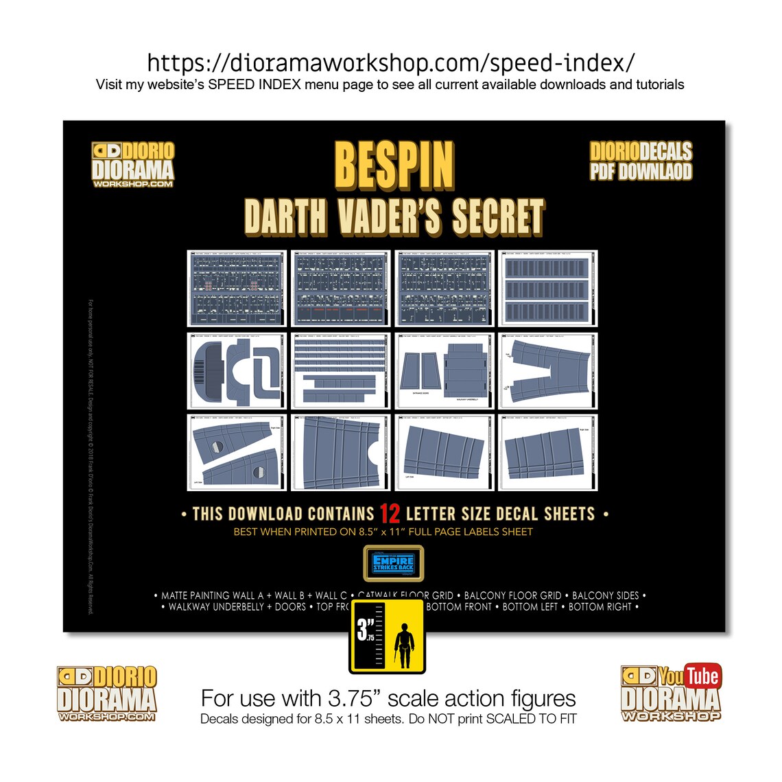 Star Wars Diorama Decals : Bespin Darth Vader's Secret - Etsy
