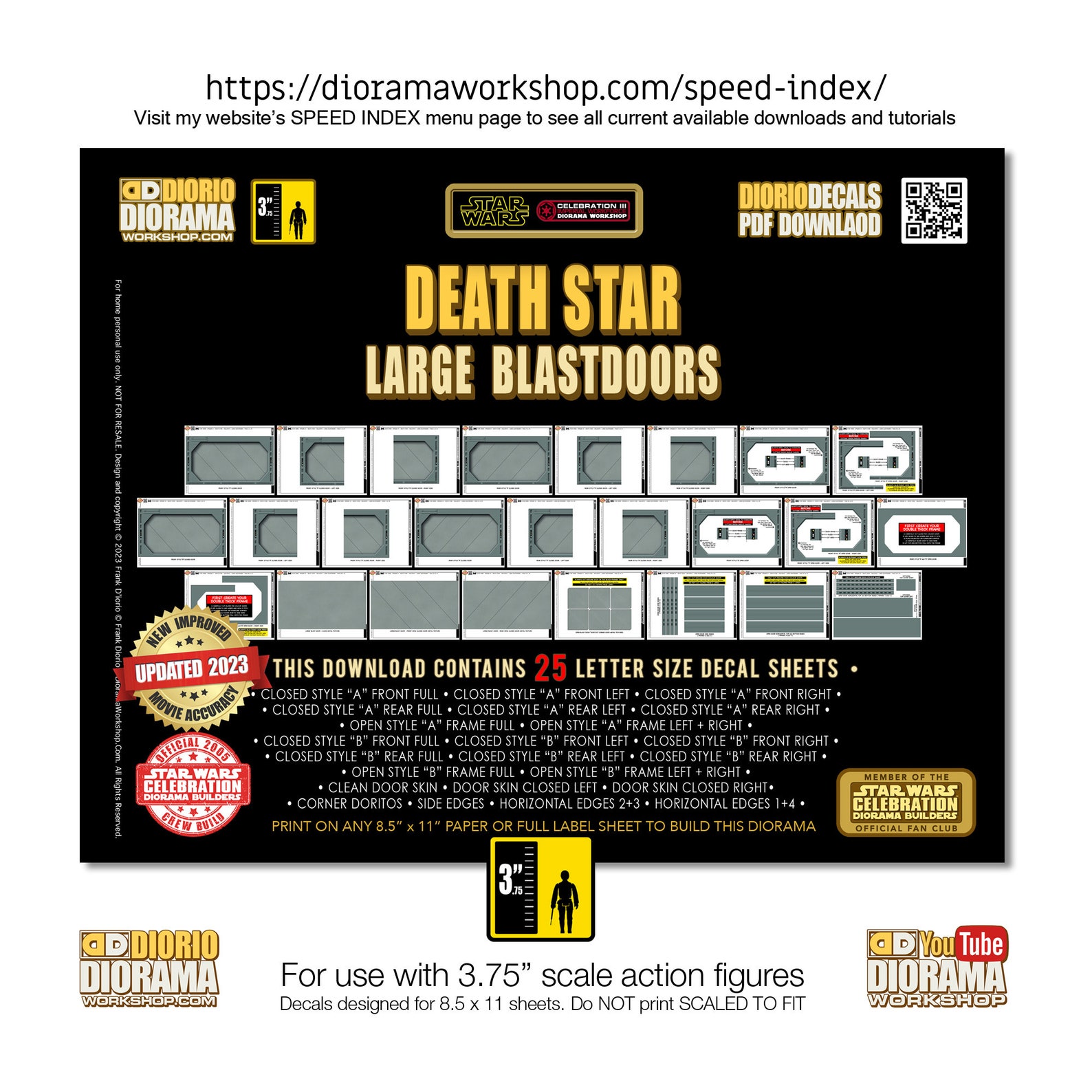 Star Wars Diorama Decals : Death Star Large Blast Doors Accessory - Etsy