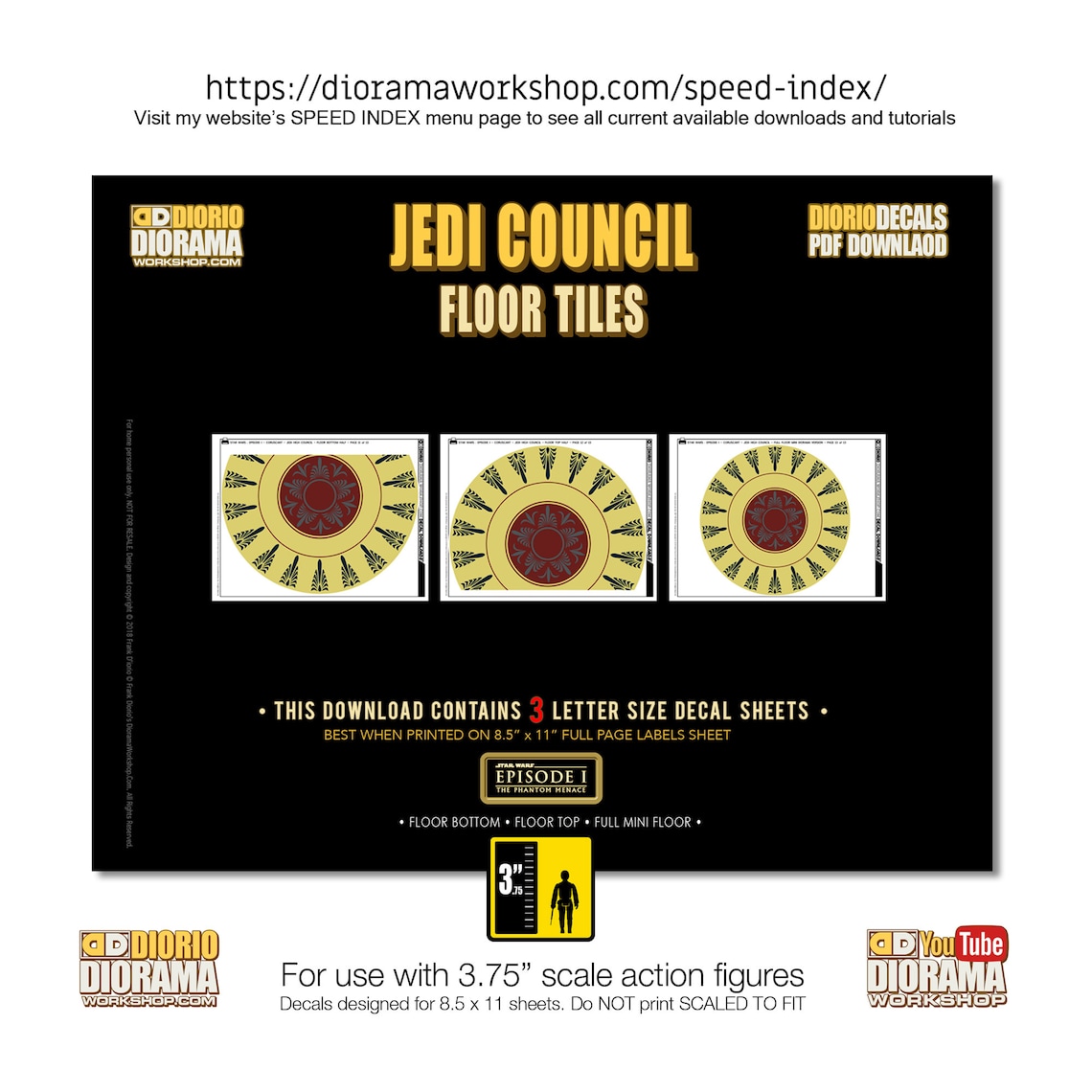 Star Wars Diorama Decals : Coruscant Jedi High Council Floors - Etsy