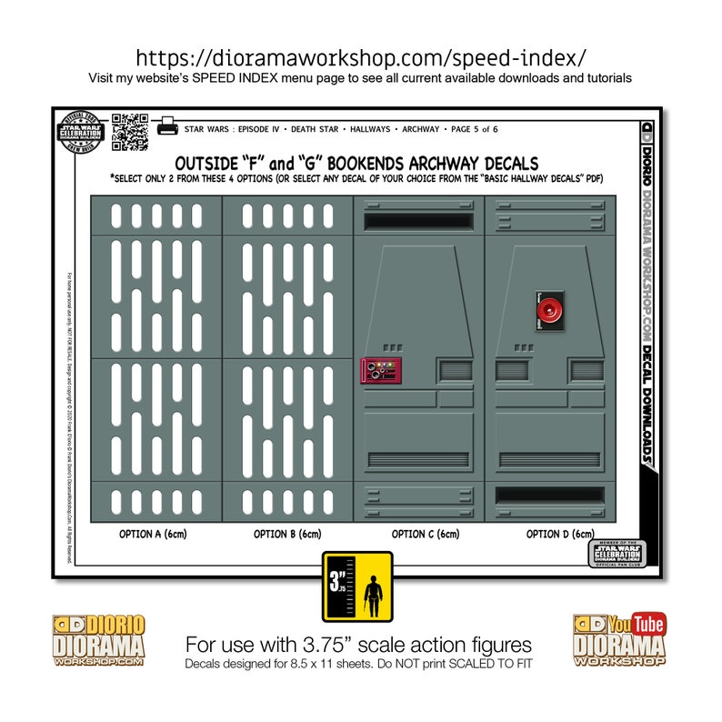 Star Wars Diorama Decals : Death Star Hallway Archway - Etsy