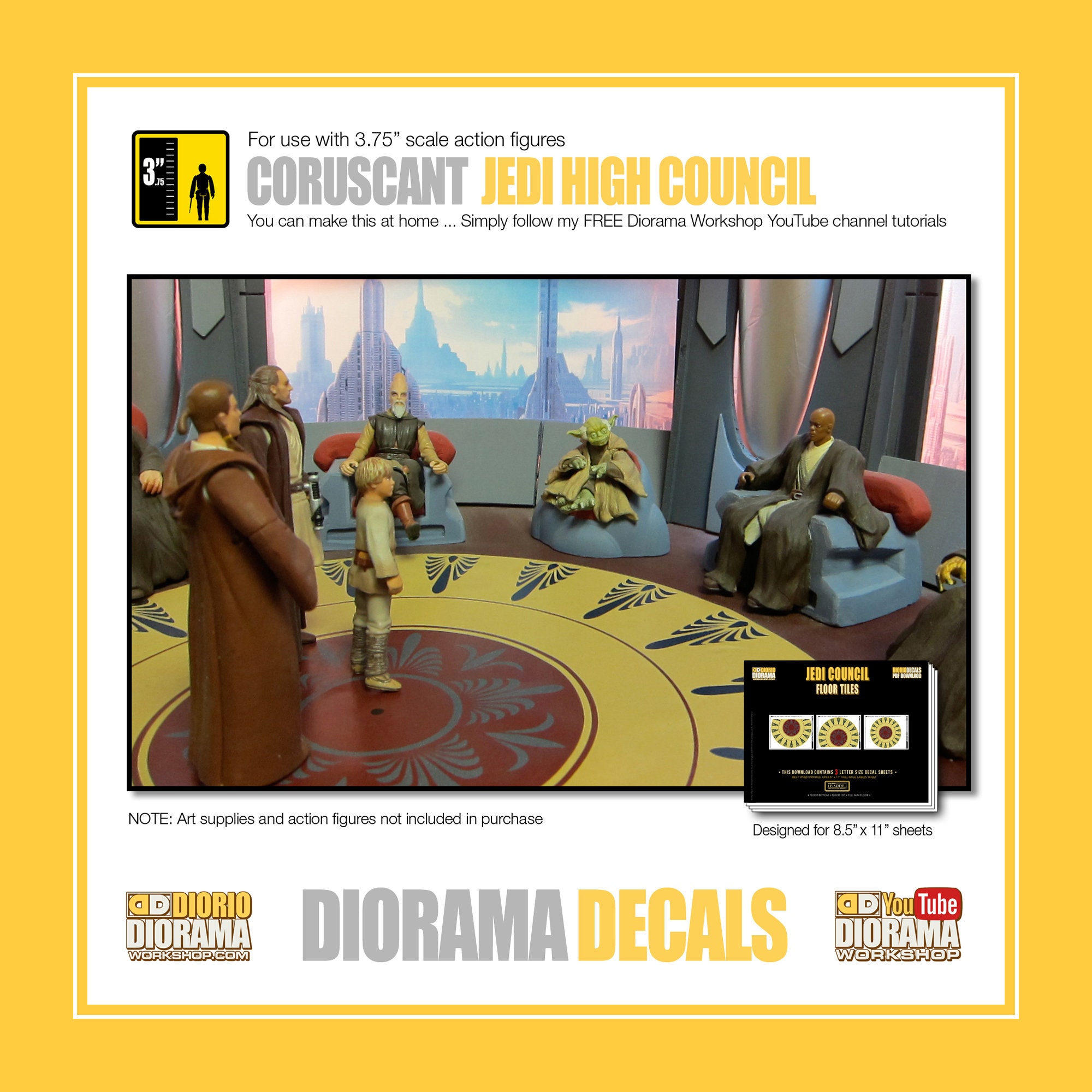 Star Wars Diorama Decals : Coruscant Jedi High Council Floors - Etsy