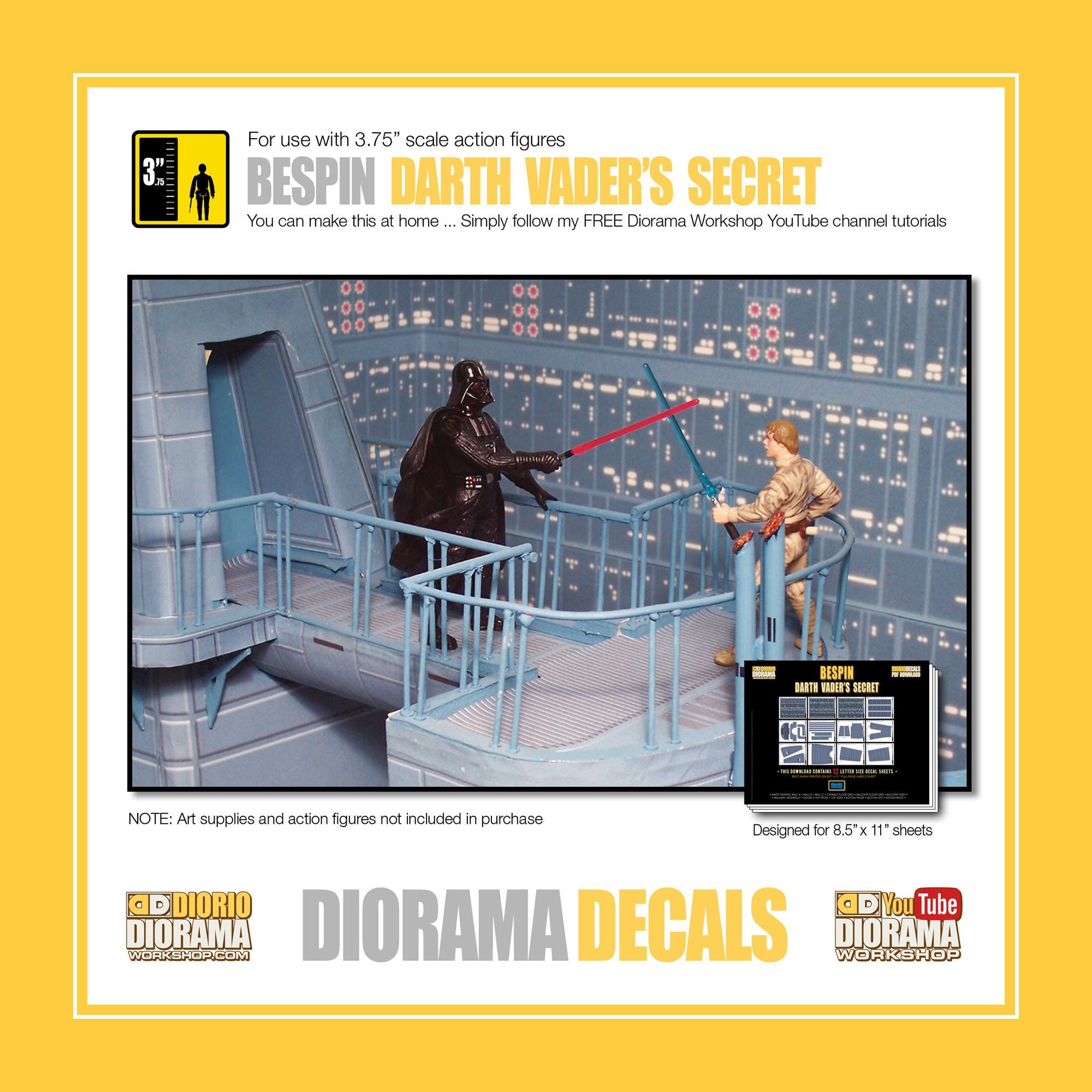 Star Wars Diorama Decals : Bespin Darth Vader's Secret - Etsy