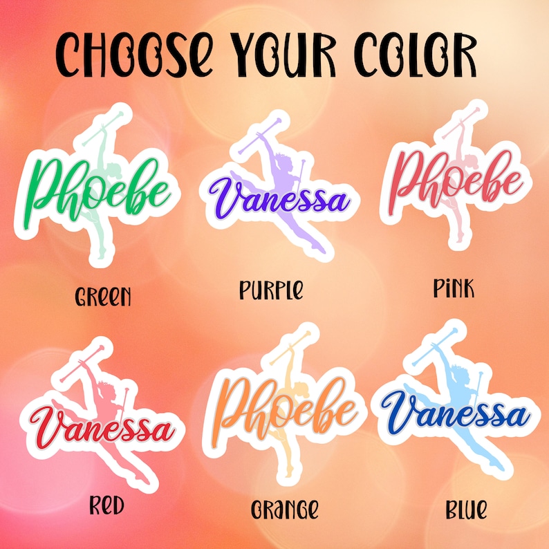 Personalized Baton Twirler Sticker, Custom Name Sticker for Baton ...