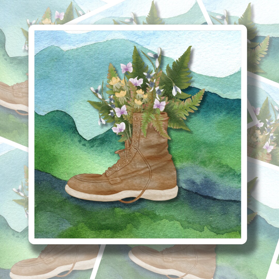 Nature Sticker, Hiking Sticker, Mountain Hiking Sticker, Outdoorsy ...