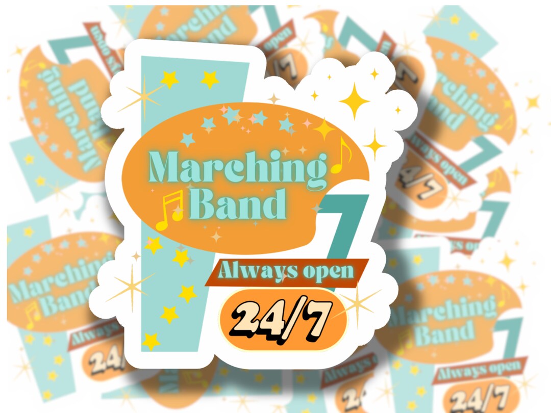 Marching Band Sticker, Trumpet Sticker, Retro Sticker, Vintage Style ...