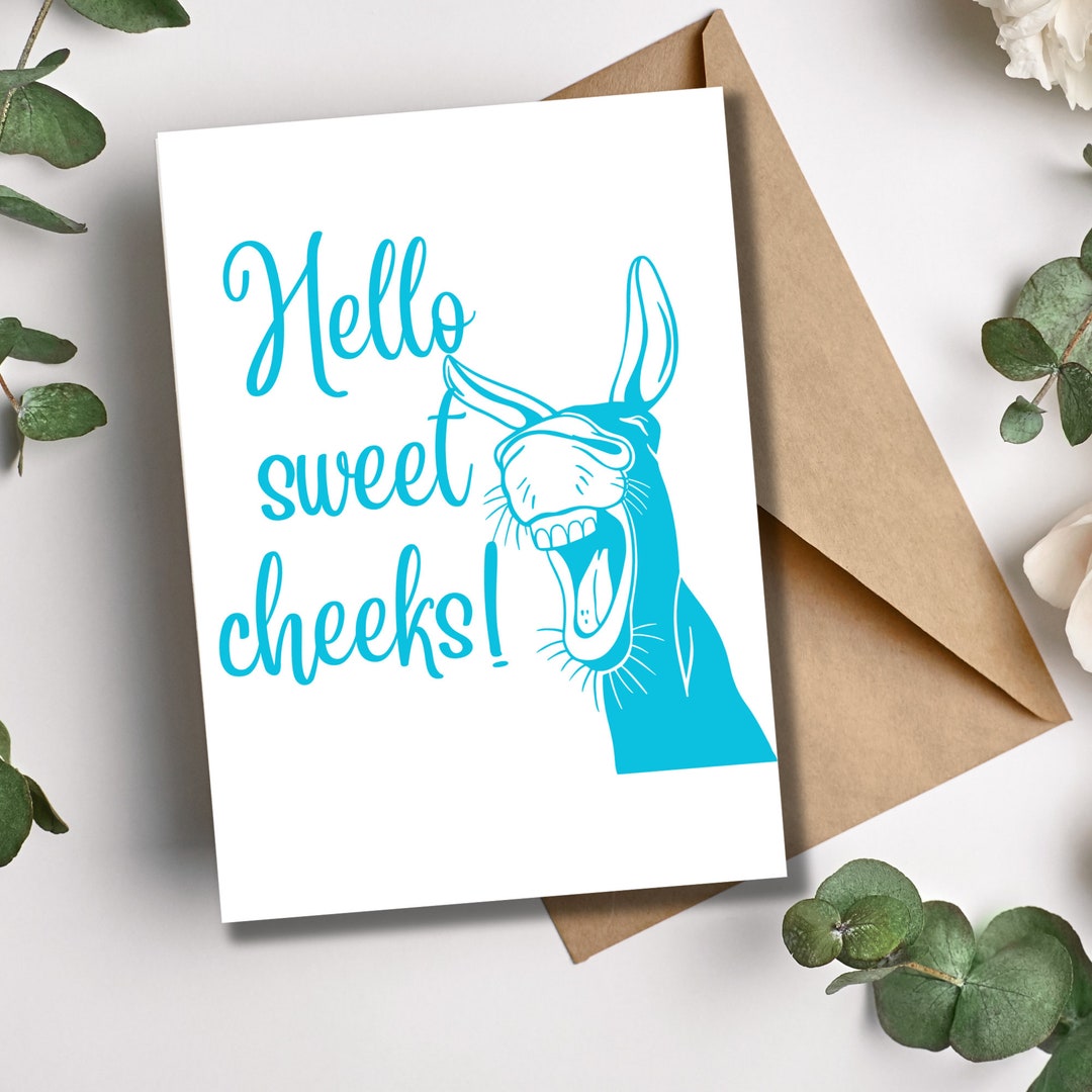 Funny Card Just Because, Long Distance Friendship Card, Cute Donkey ...