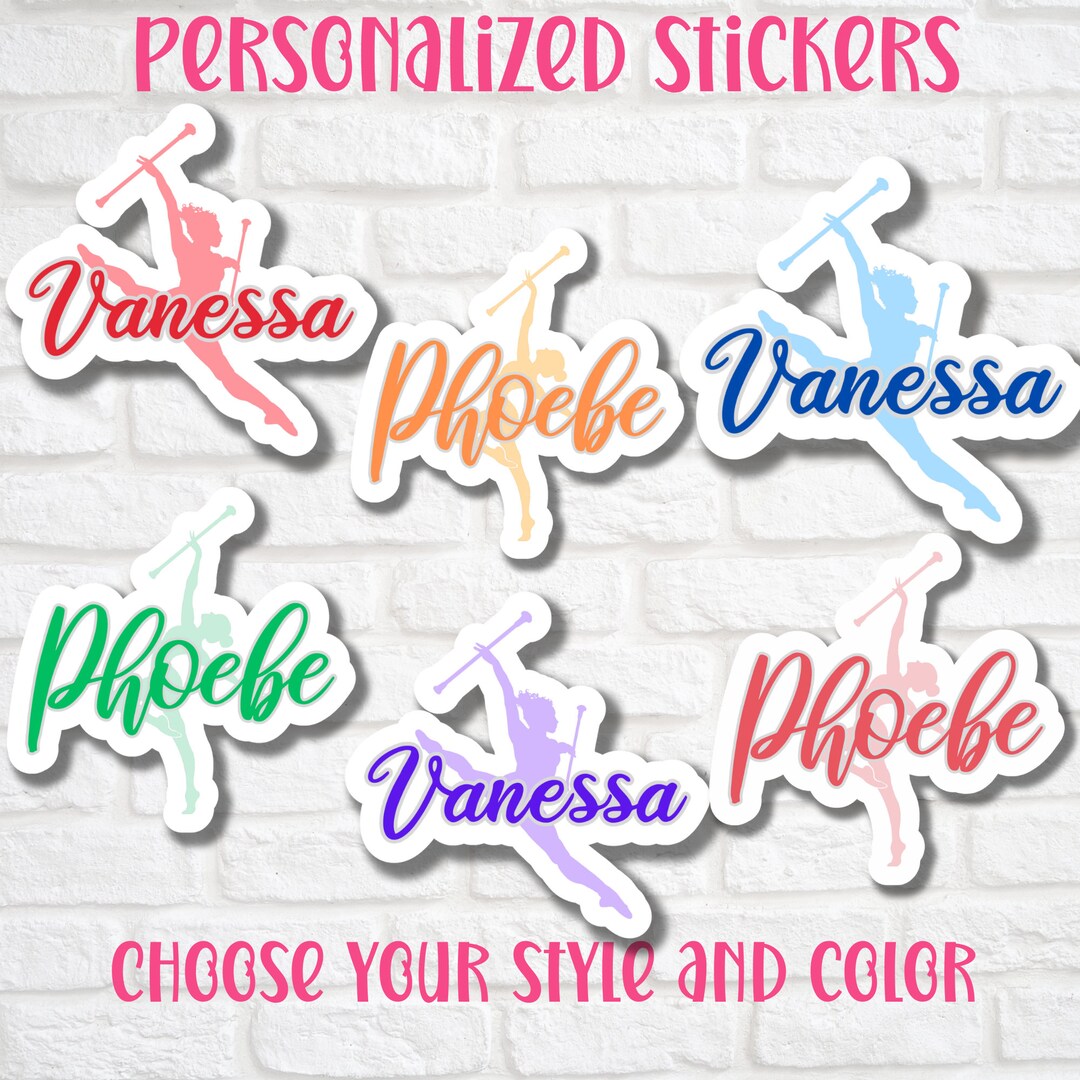 Personalized Baton Twirler Sticker, Custom Name Sticker for Baton ...