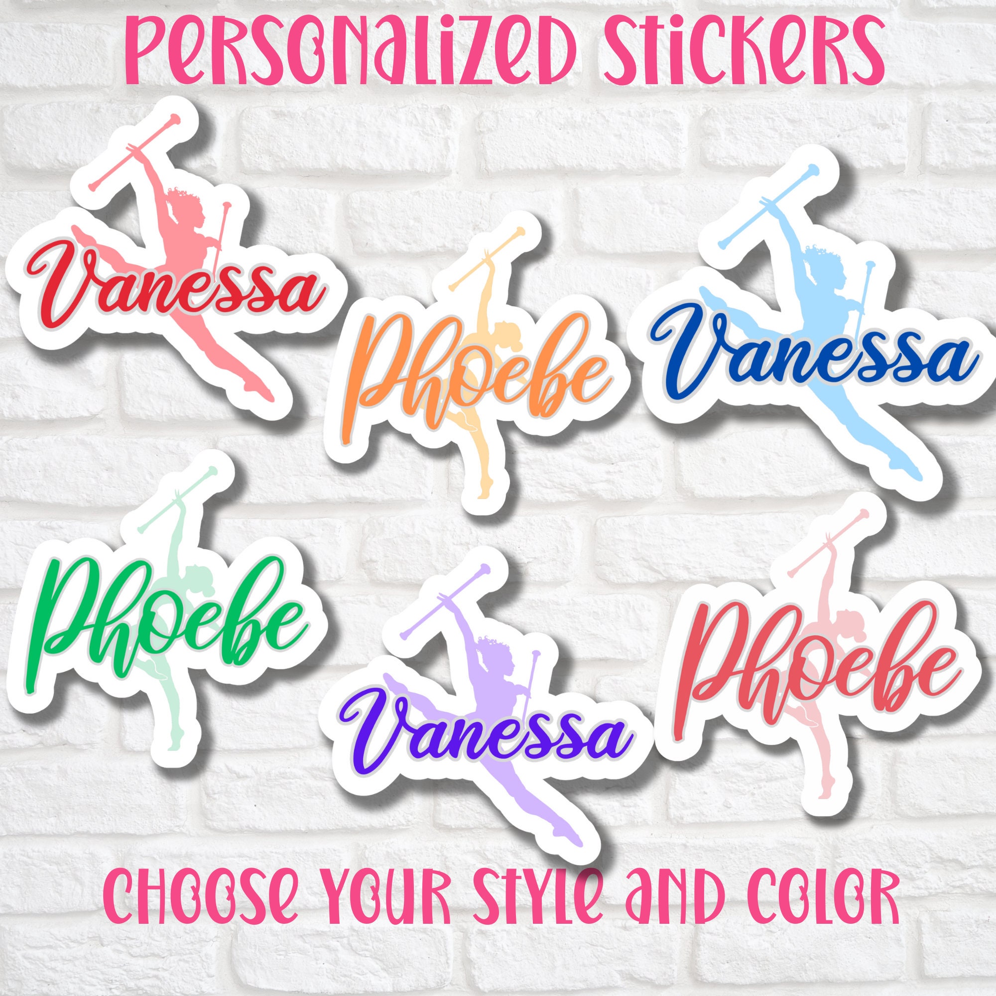Personalized Baton Twirler Sticker, Custom Name Sticker for Baton ...