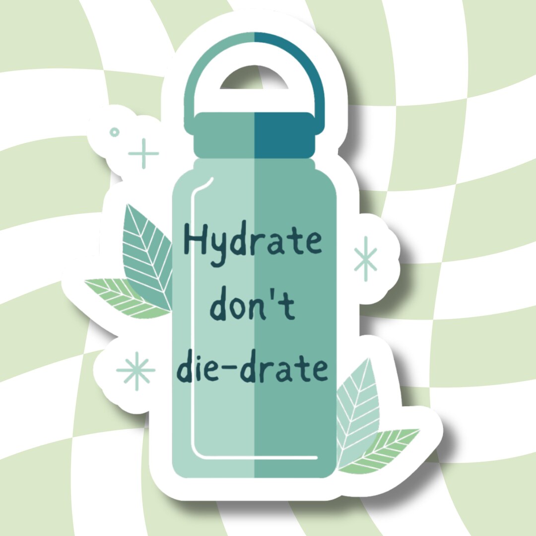 Drink Water Reminder Sticker, Laptop Sticker, Die Cut Sticker, Planner ...