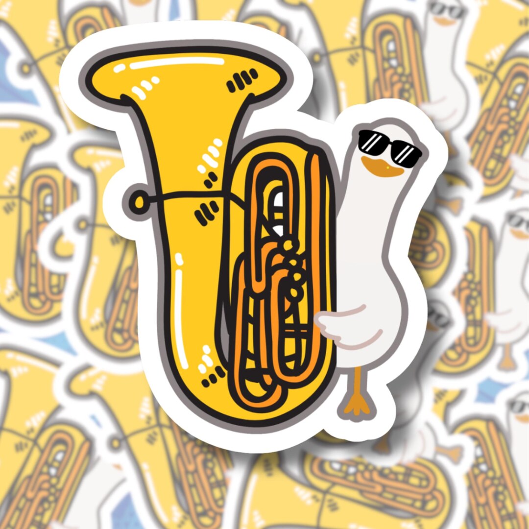 Tuba Sticker, Marching Band Sticker, Cat Sticker, Funny Sticker, Laptop ...