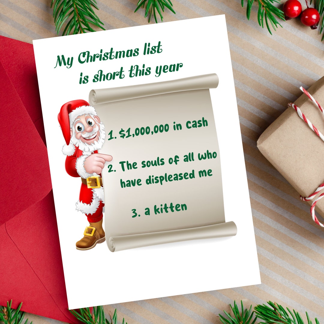 Funny Holiday Card, Christmas Card for Friend , Humorous Holiday Card ...