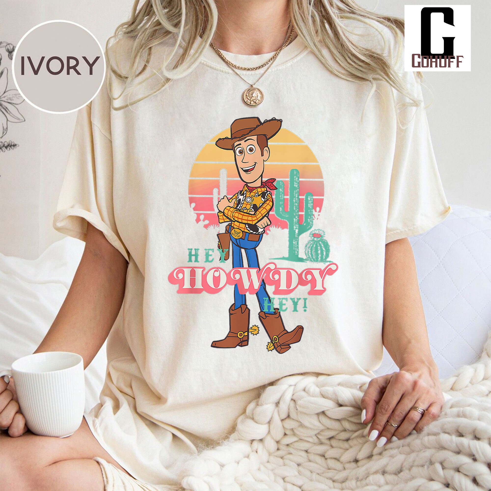 Disney Pixar Toy Story Cowboy Woody's Round up Retro Shirt, Woody ...