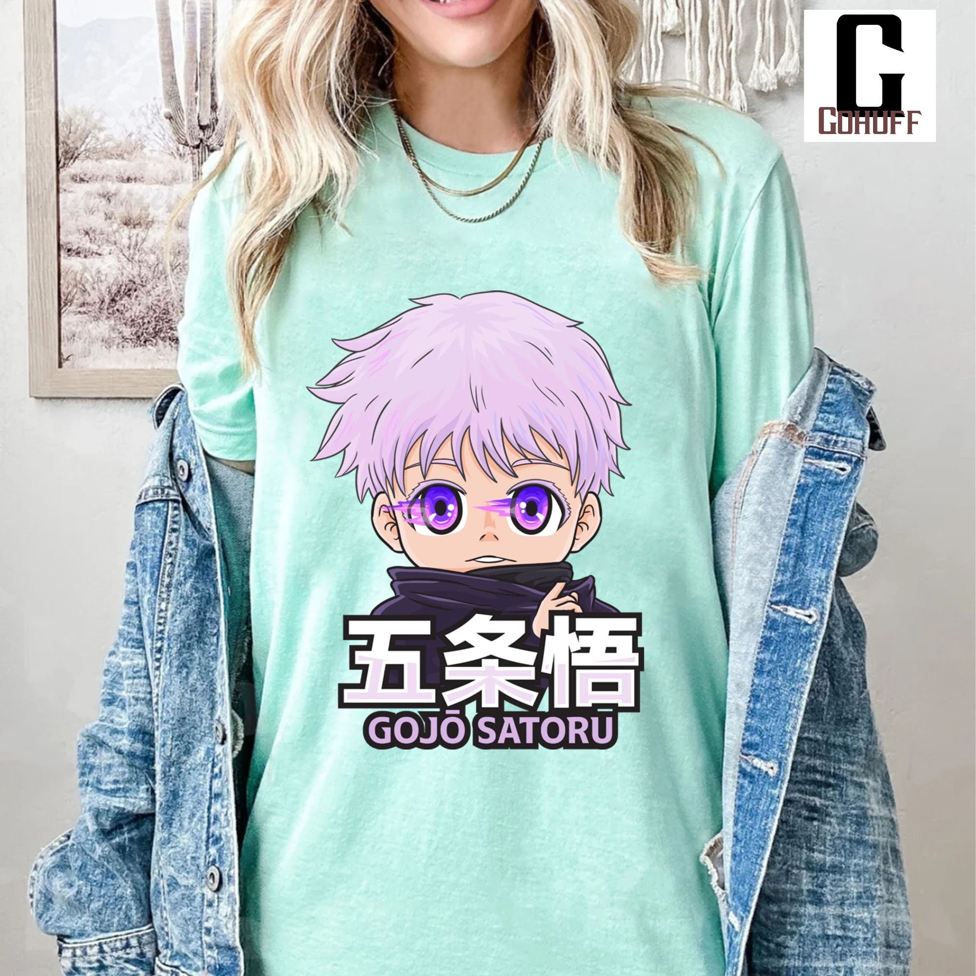 Satoru Gojo Chibi Kanji Anime Japanese Shirt Anime Lover - Etsy Australia