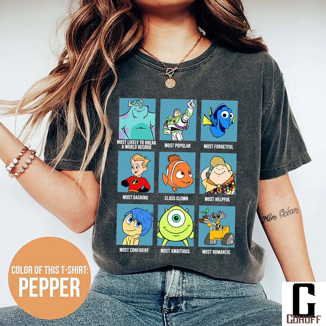 Disney Pixar Collection Character Yearbook Graphic Shirt, Magic Kingdom ...