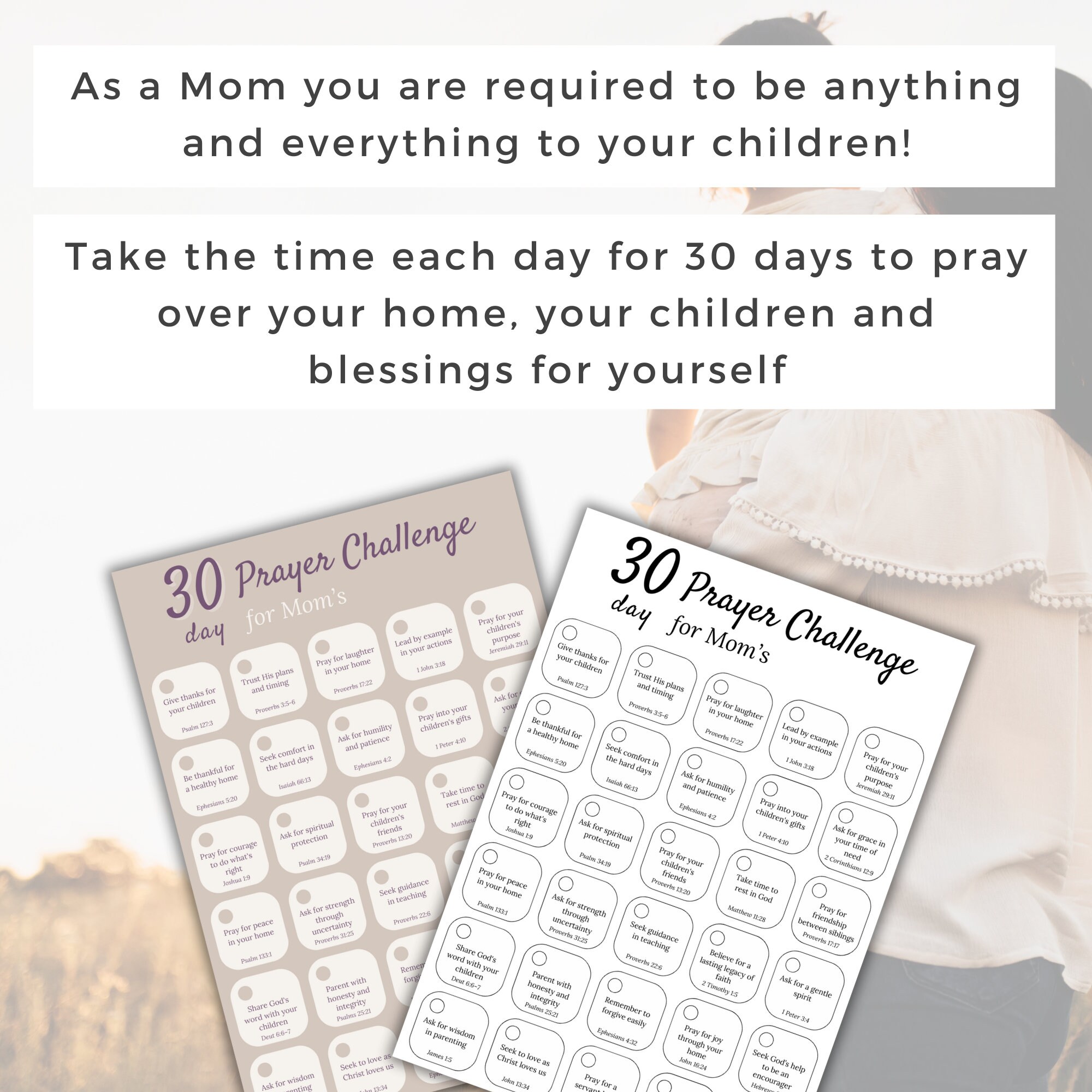30 Day Prayer Challenge for Mom Daily Prayer Printable Christian Mama ...