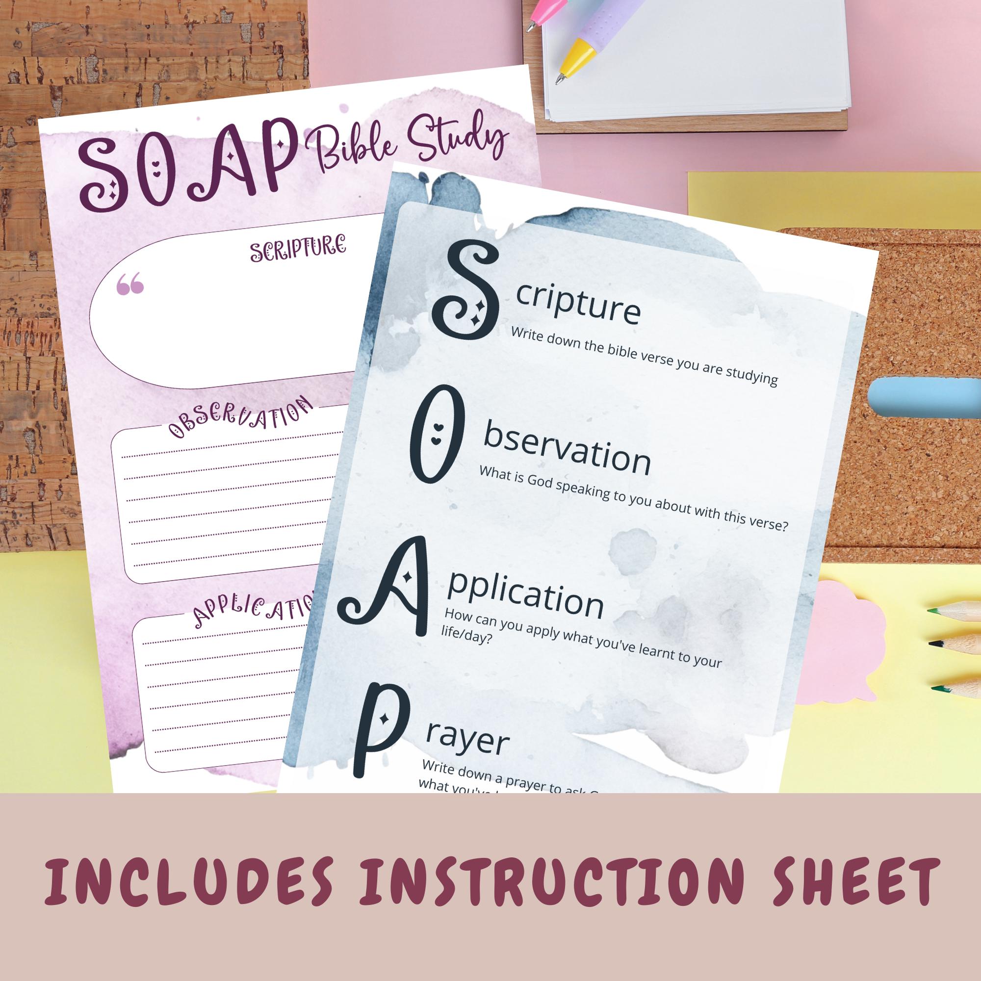 Kids SOAP Bible Study Sheet: Scripture Learning Worksheet (digital ...