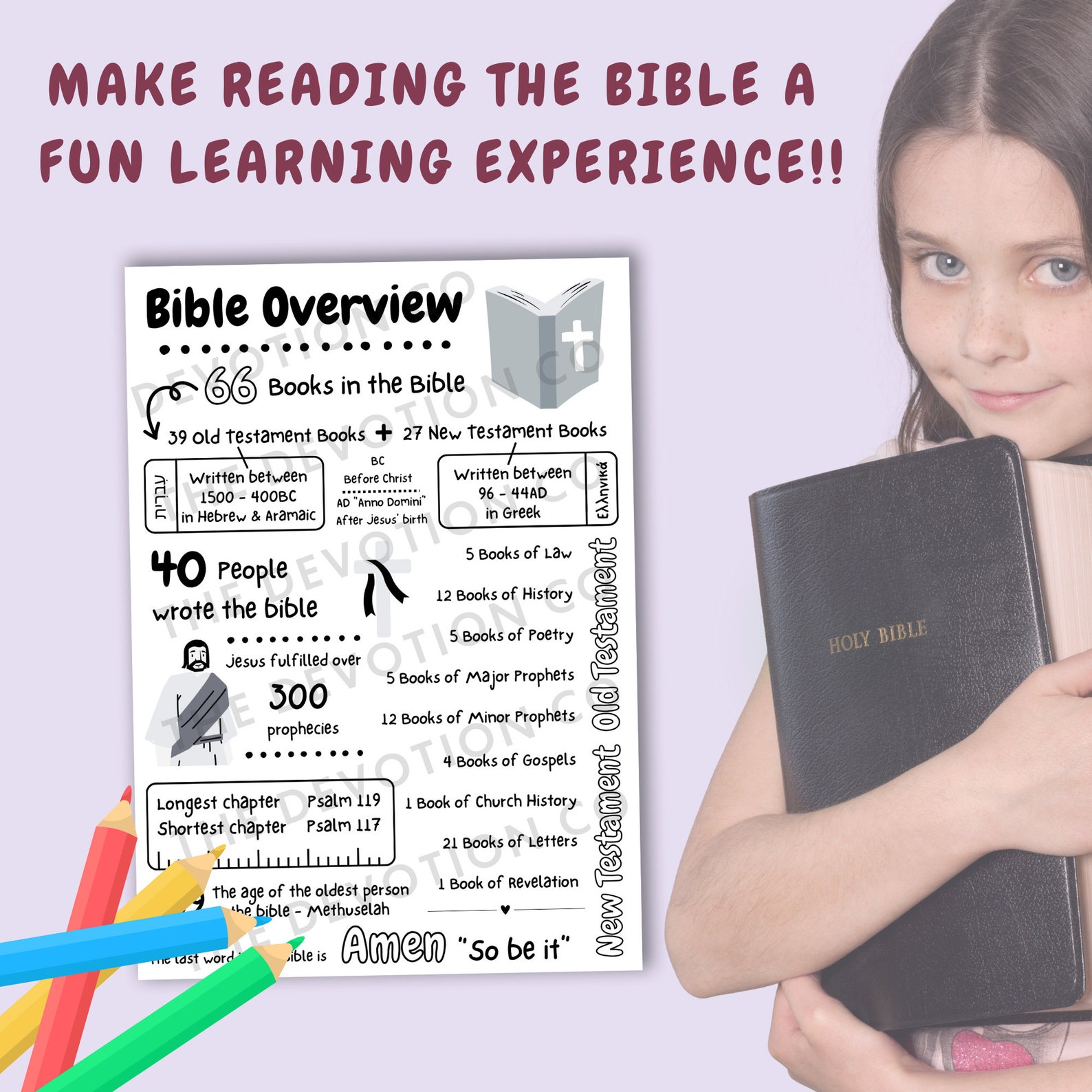 Bible Study for Kids Printable Bible Summary Children Read the Bible ...