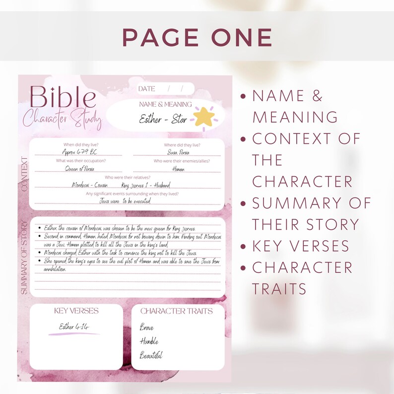 Bible Character Study Template Printable New Believer Bible Journaling ...