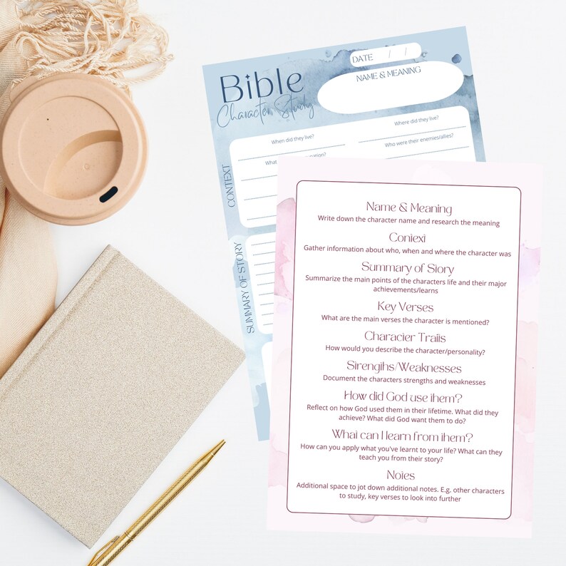 Bible Character Study Template Printable New Believer Bible Journaling ...