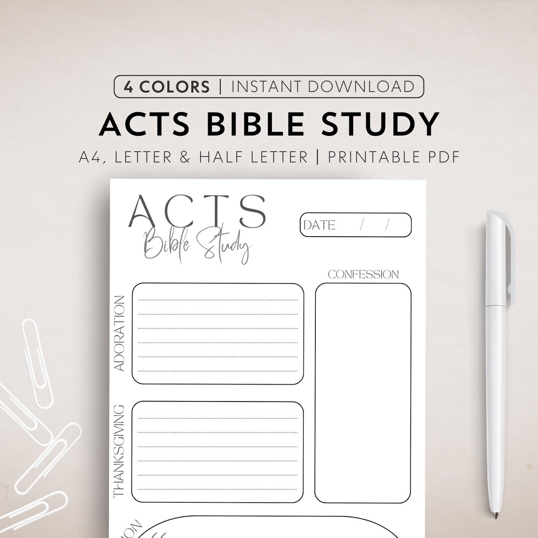 New Christian Printable Bible Study PDF Simple Bible Study Template ...