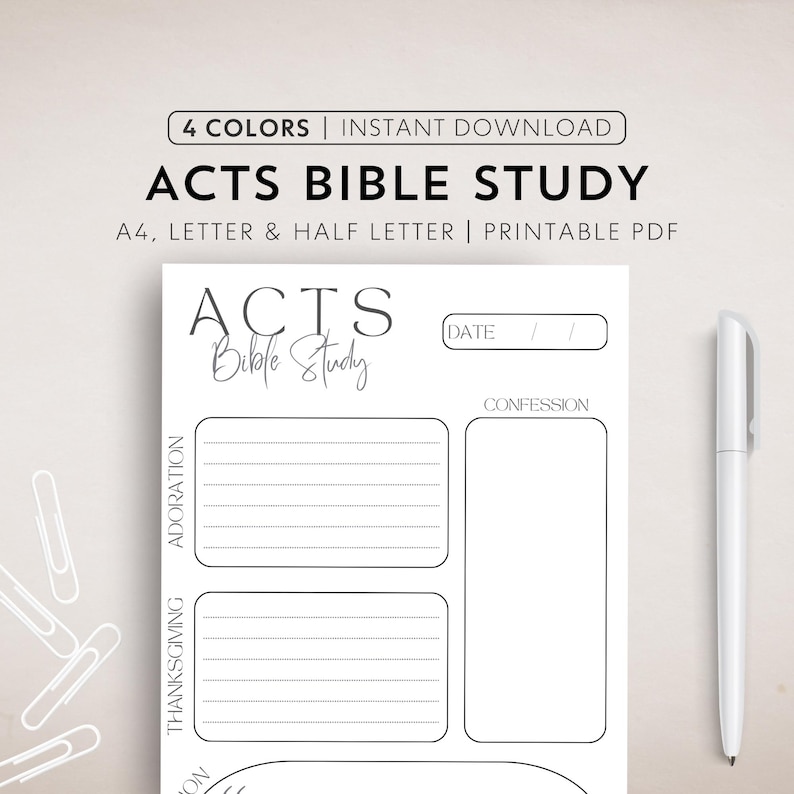 New Christian Printable Bible Study PDF Simple Bible Study Template ...