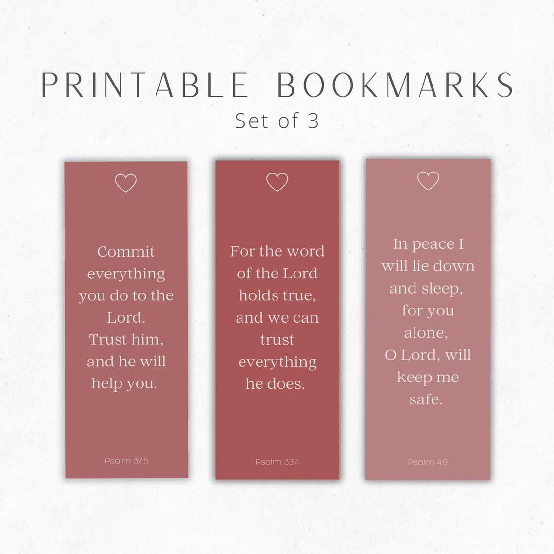 Digital Bookmarks Bible Verse Printable Scripture Bookmarks Download ...