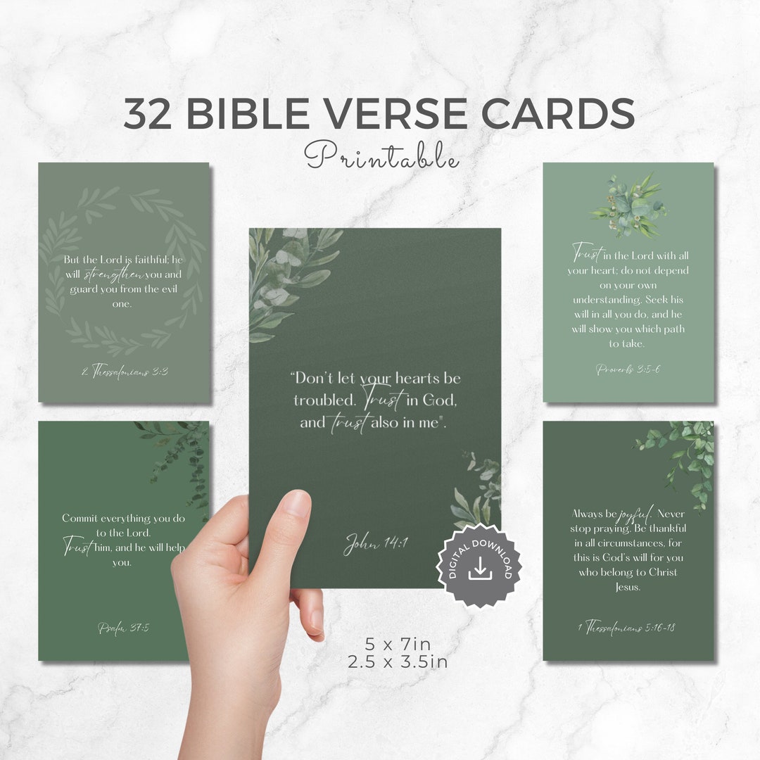 Encouraging Bible Verse Cards Digital Download Scripture Cards ...