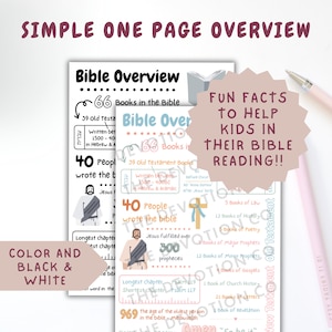 Bible Study for Kids Printable Bible Summary Children Read the Bible ...