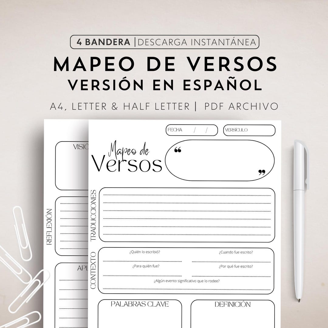 Mapeo De Versos Printable Spanish Bible Verse Mapping Christian Read ...