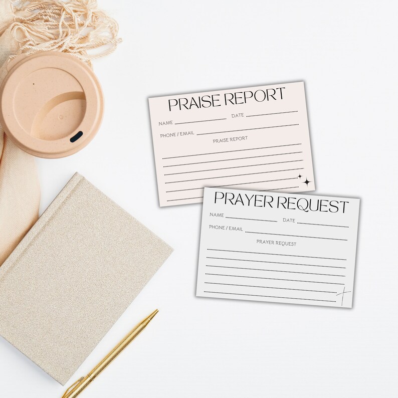 Printable Prayer Request Cards Praise Report Card Printable Church ...