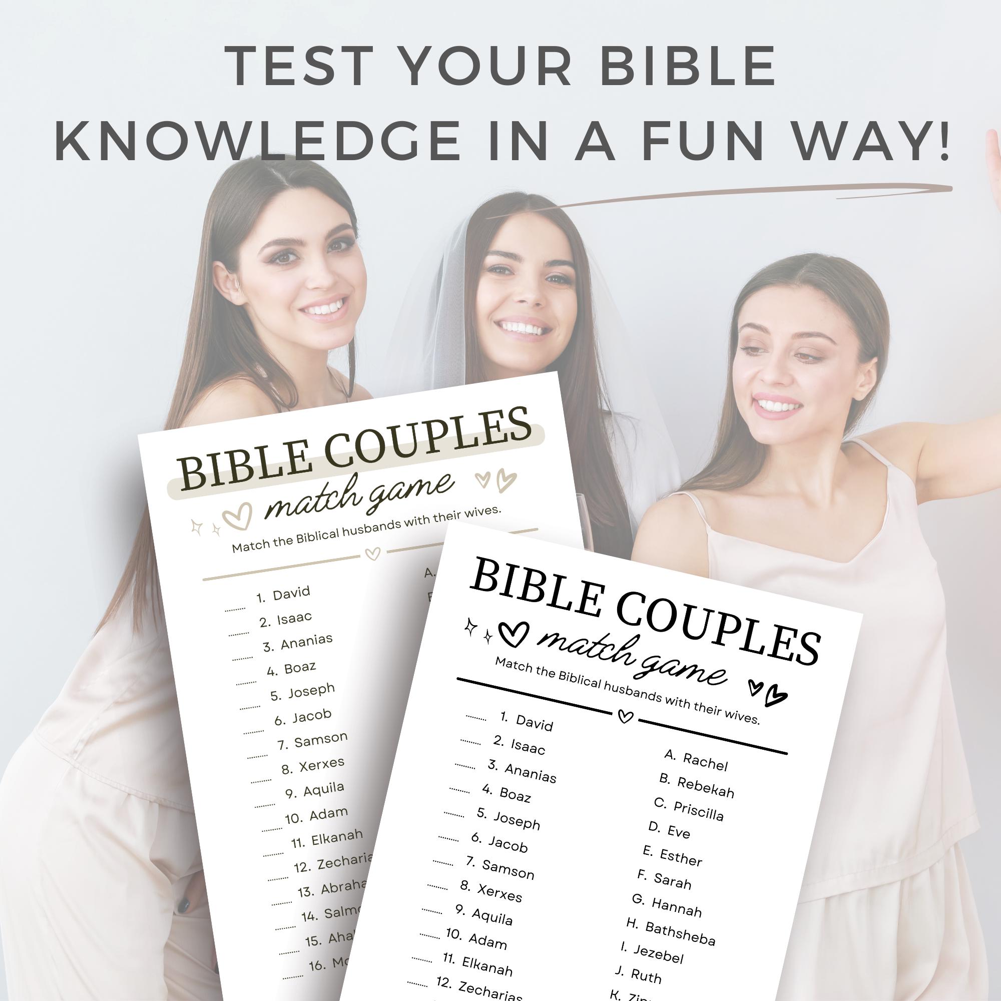 Christian Party Games Printable Bible Couples Match Game Church ...