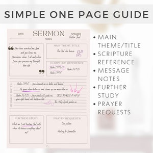 Digital Sermon Note Template Printable Sermon Note Journal Sermon Note ...