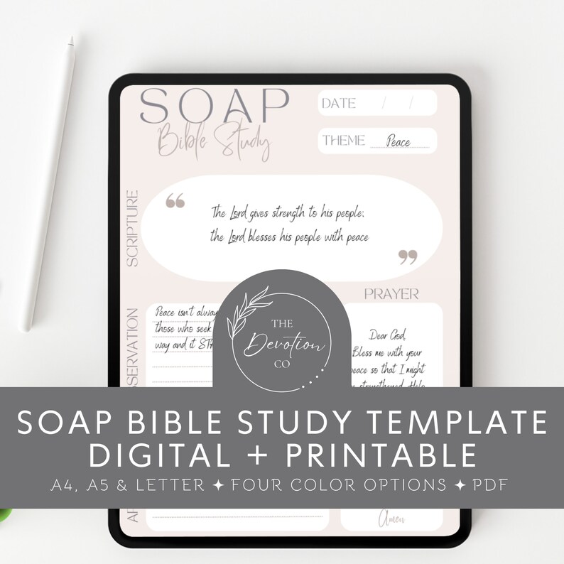 SOAP Bible Study Printable Christian SOAP Template Digital - Etsy