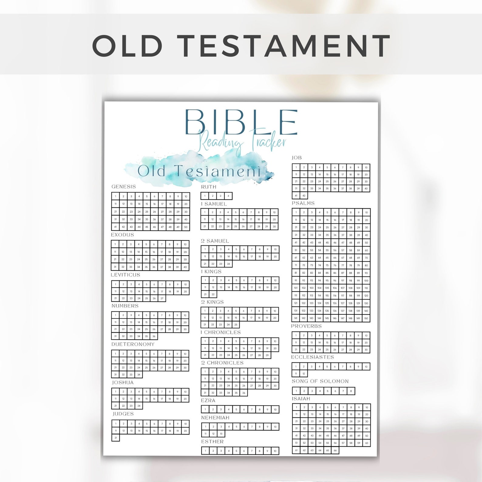 Printable Bible Reading Plan Checklist Bible Tracker Printable Bible ...