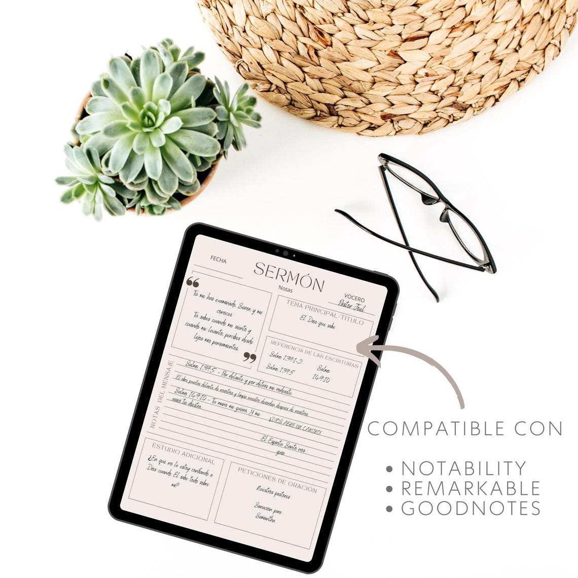 Sermón Notas Printable Spanish Sermon Note Template Church Note Taking ...