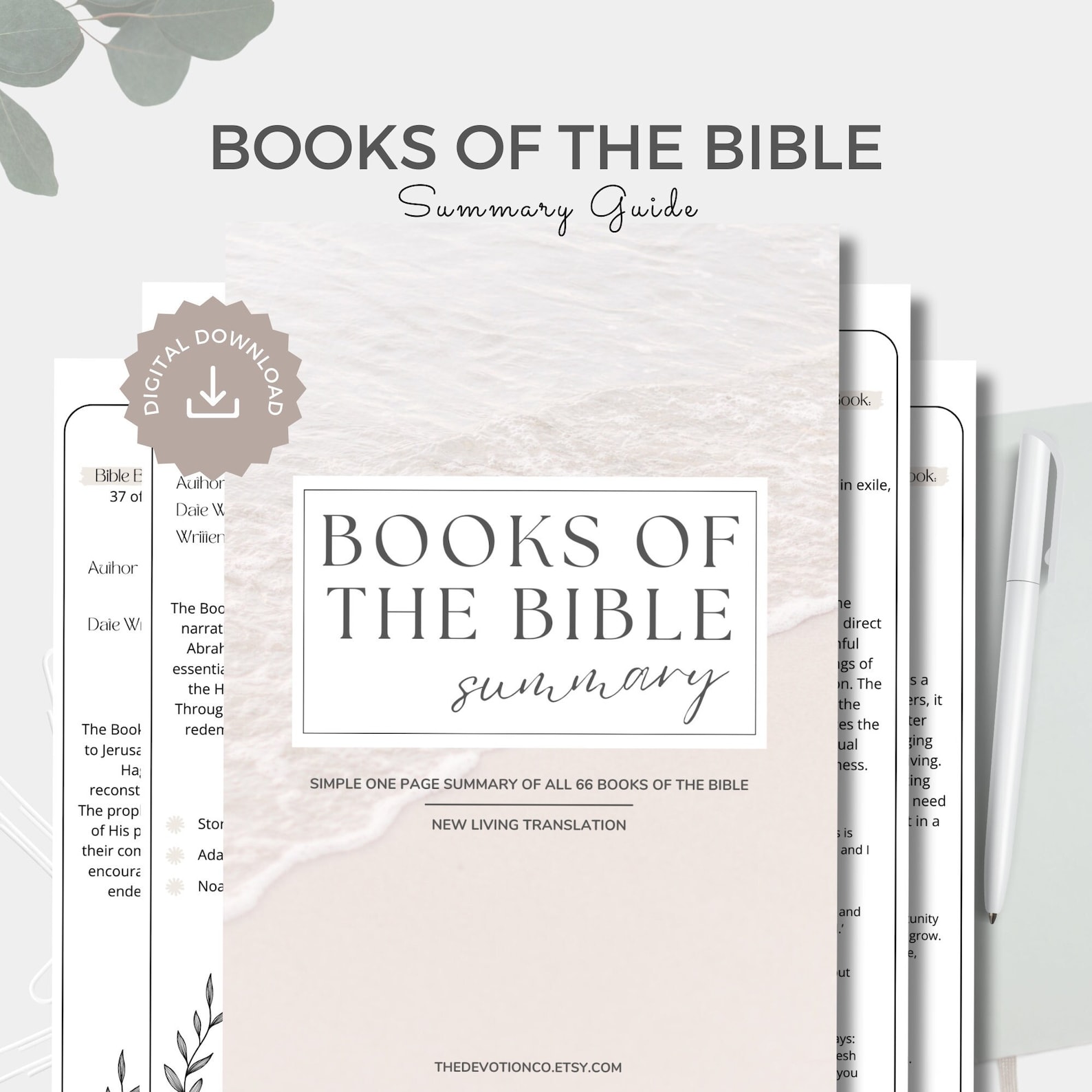 Bible Book Summary Printable Book Bible Summary Guide Bible - Etsy
