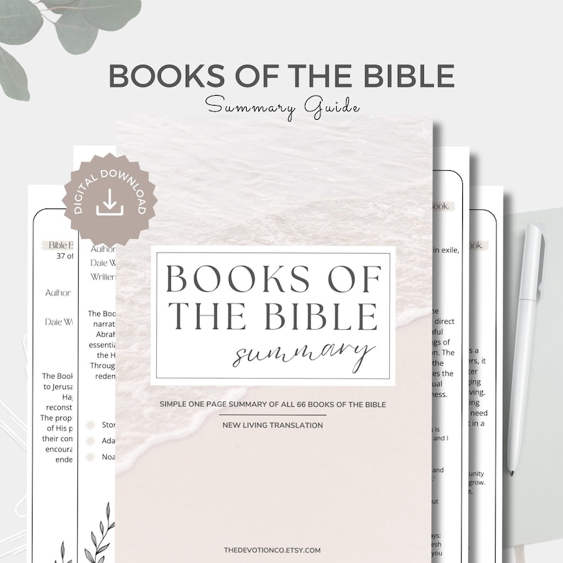 Bible Book Summary Printable Book Bible Summary Guide Bible - Etsy