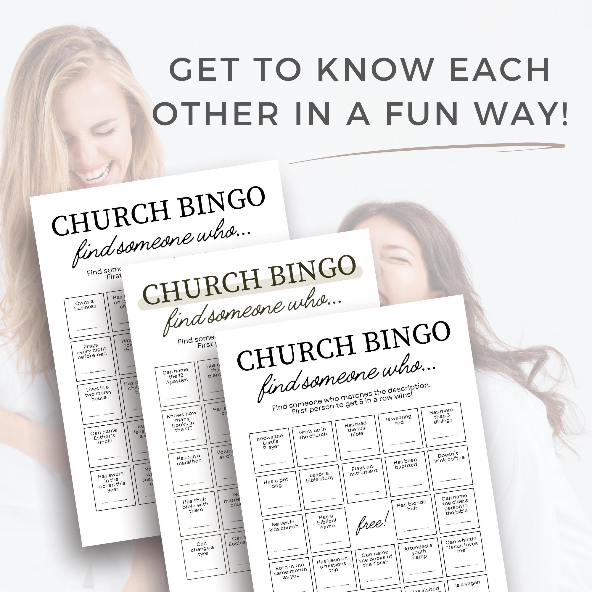 Printable Church Game Bingo Christian Icebreaker Card Find Someone Who ...