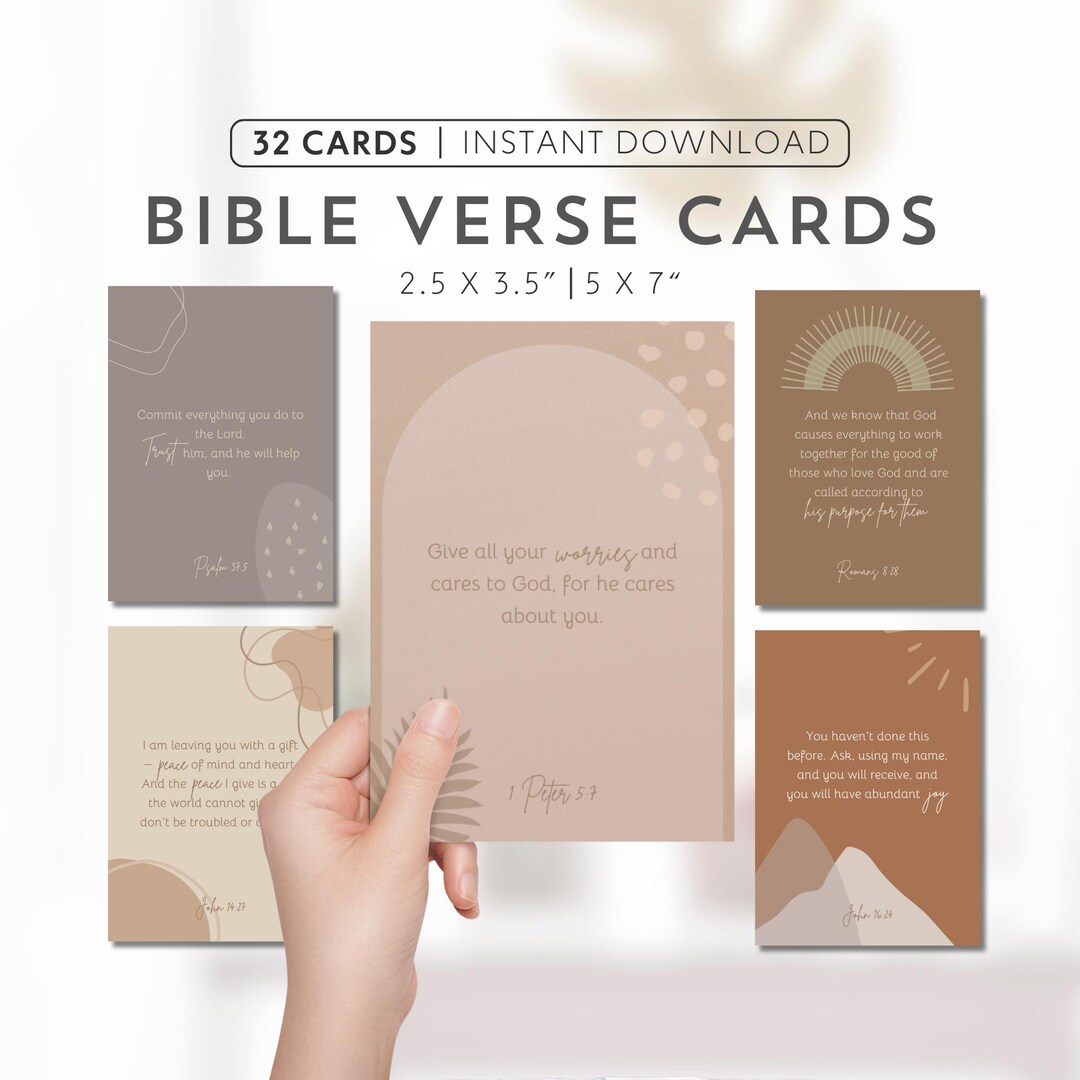 Scripture Cards for Memory Verse Trust Bible Verse Printable Christian ...
