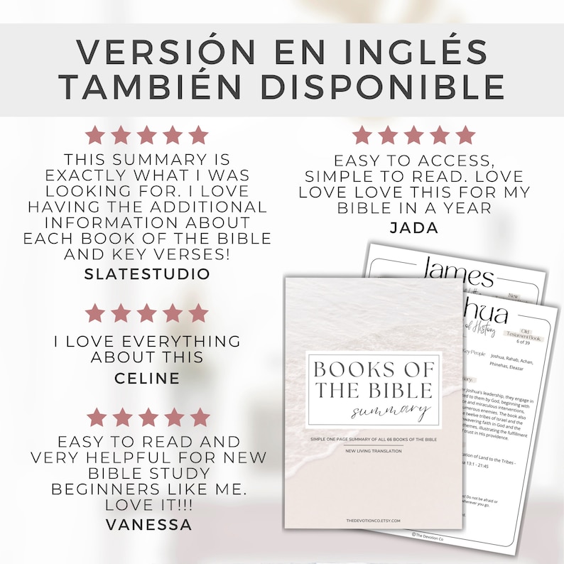 Spanish Books of the Bible Summary Guide Digital Bible Study En Espanol ...