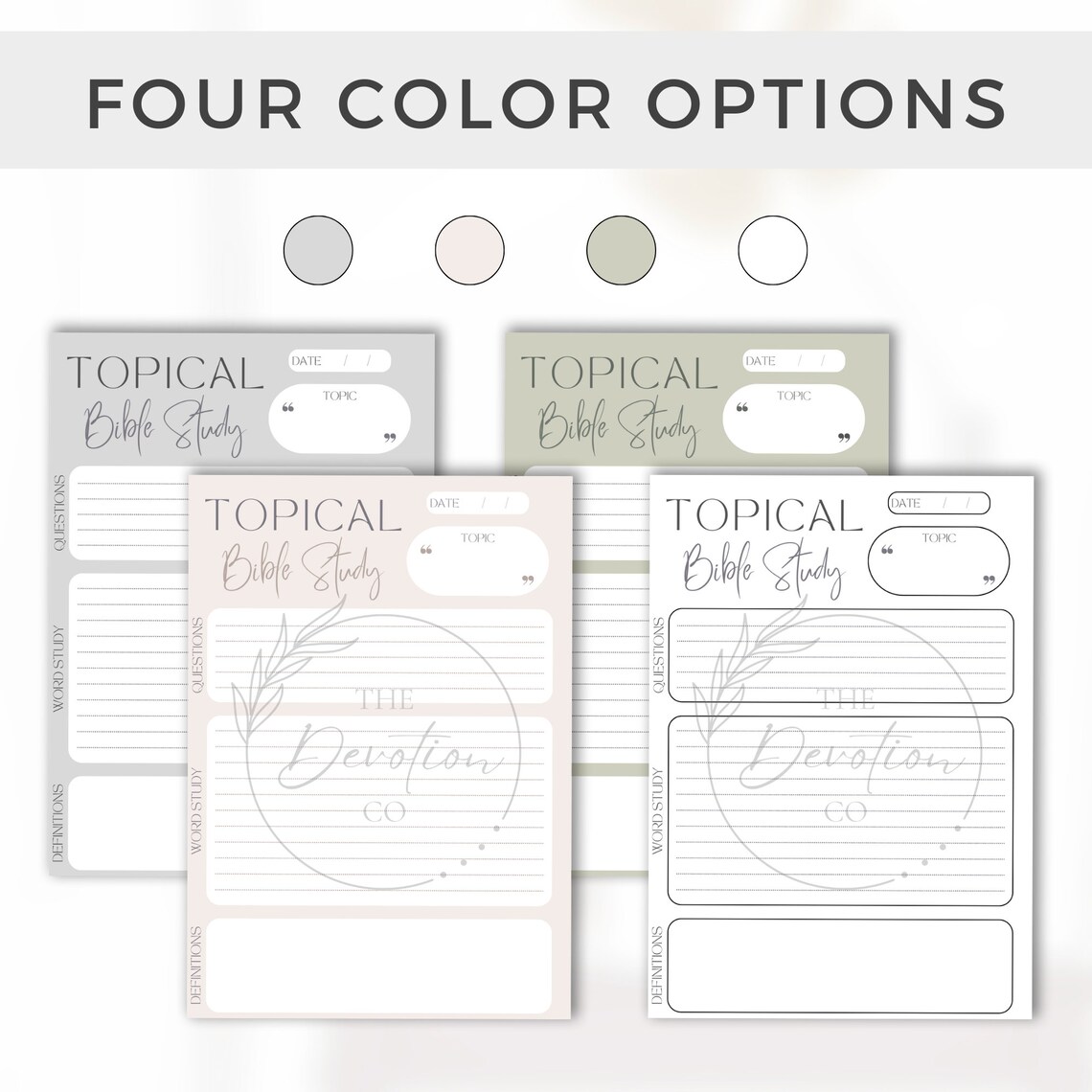 Topical Bible Study Printable Bible Subject Study Digital Template ...