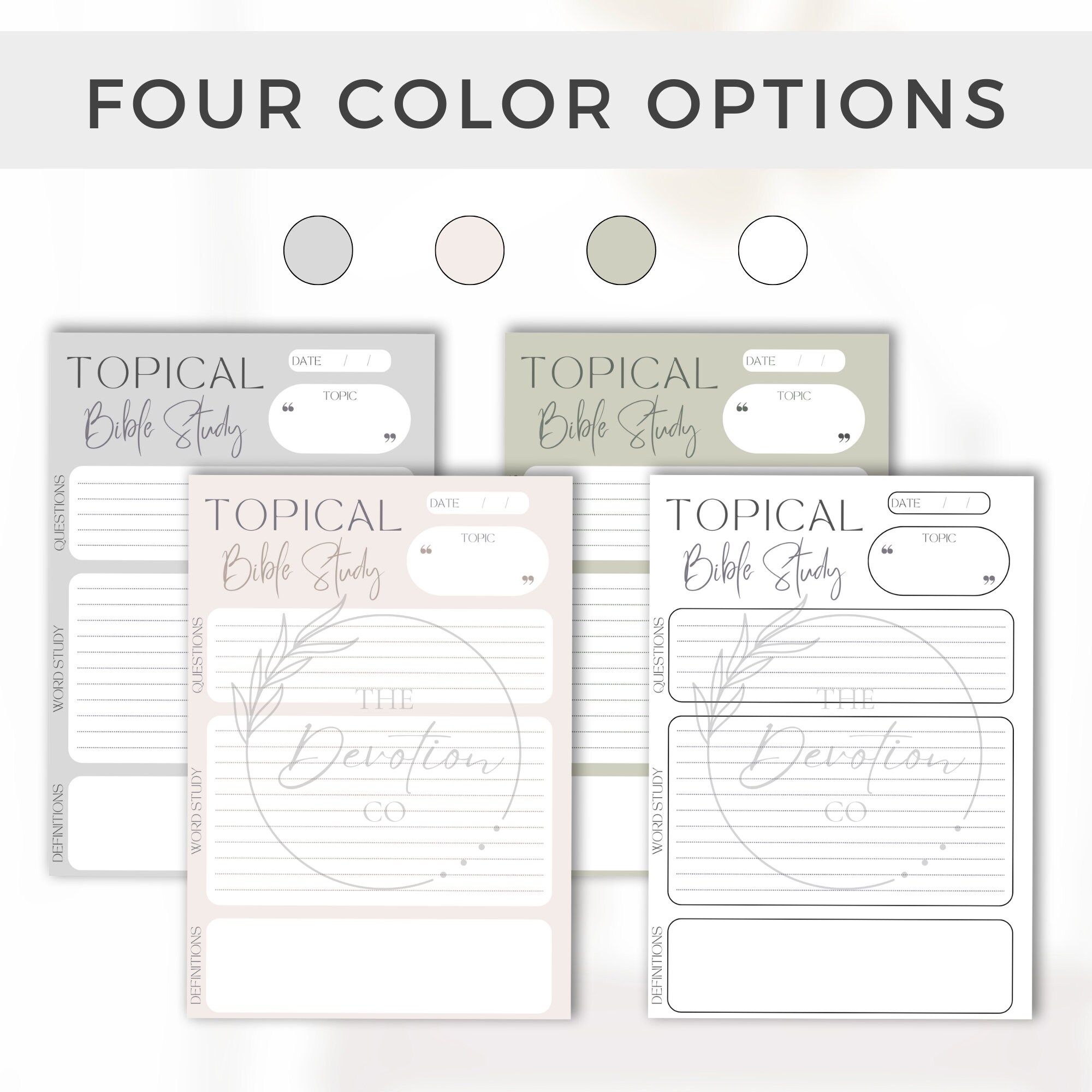 Topical Bible Study Printable Bible Subject Study Digital Template ...