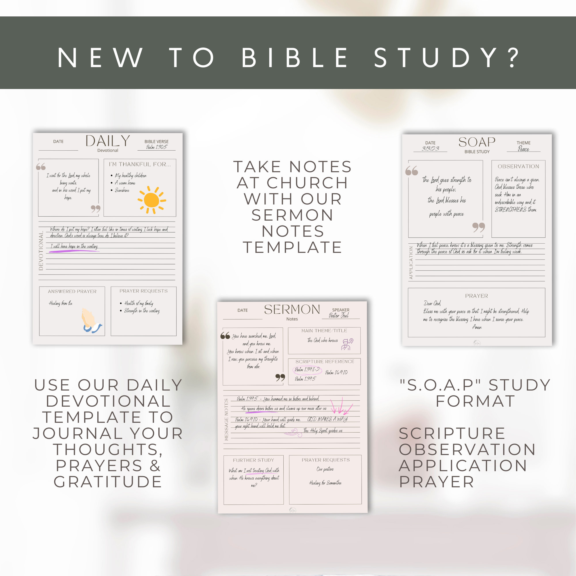 Digital Bible Study Printable Bible Study Guide Bible Template Verse ...
