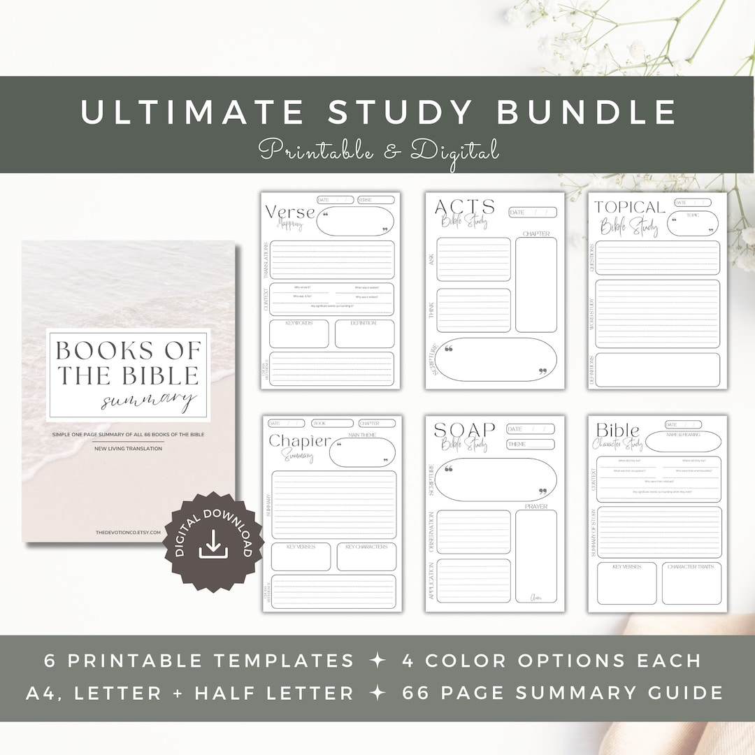 Bible Study Guide Digital Bible Study Printable Bible Template Bible ...
