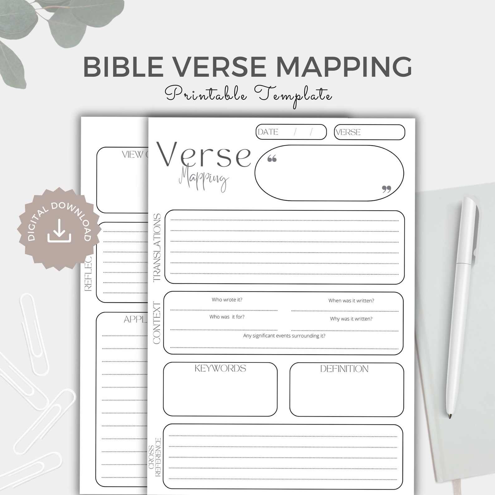 Verse Mapping Template Bible Verse Mapping Printable Bible - Etsy