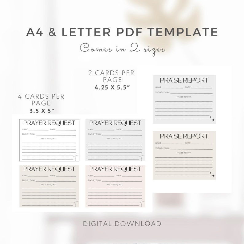 Printable Prayer Request Cards Praise Report Card Printable Church ...