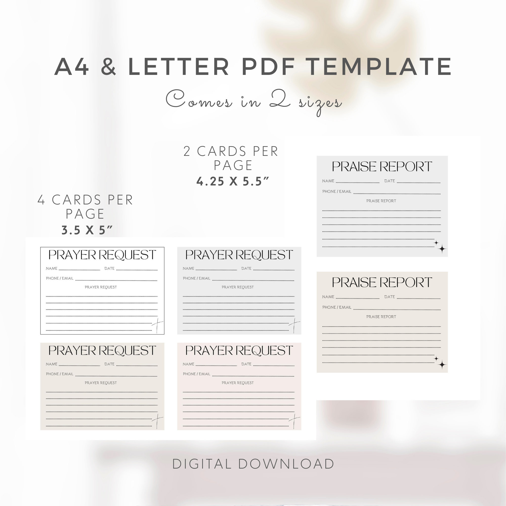Printable Prayer Request Cards Praise Report Card Printable Church ...