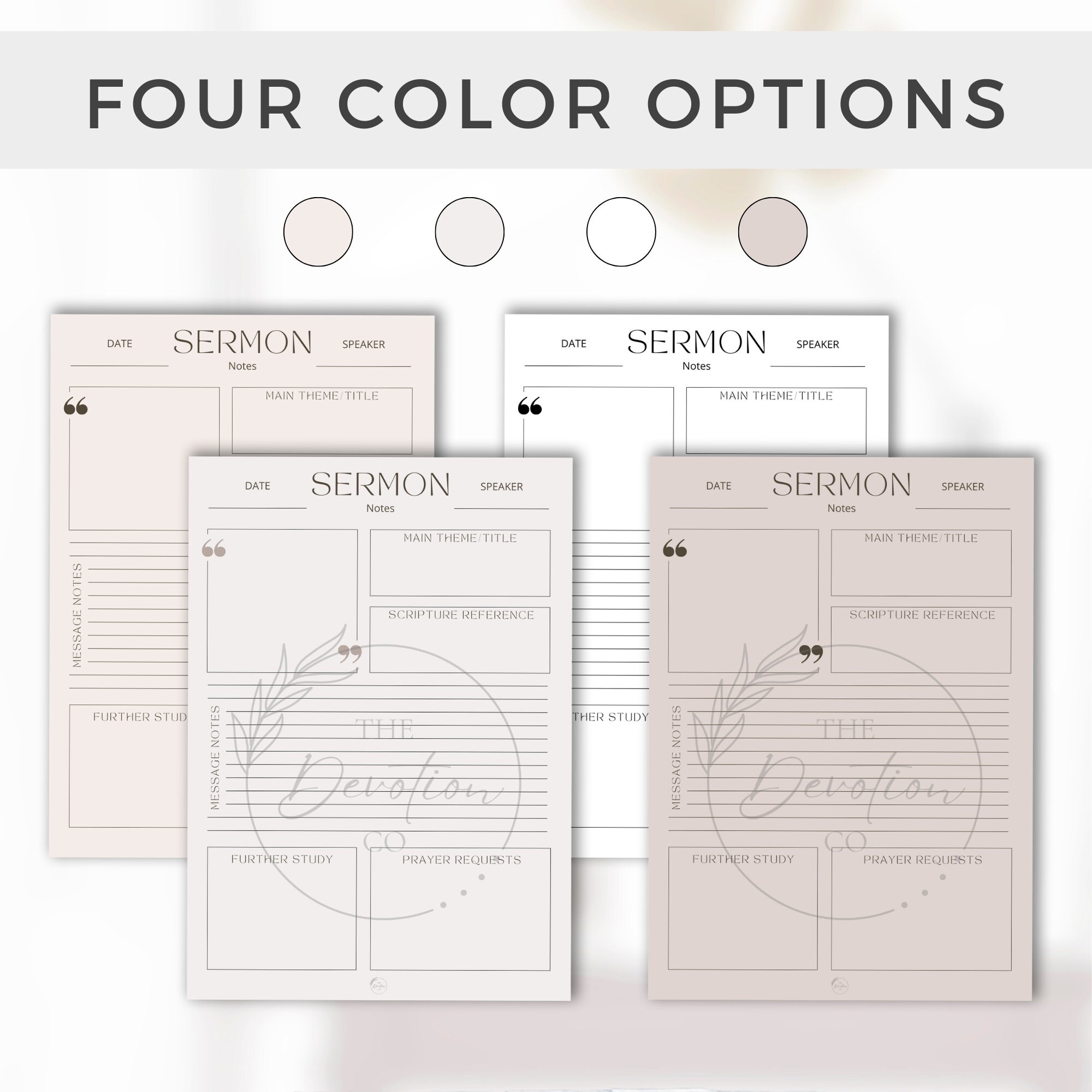Digital Sermon Note Template Printable Sermon Note Journal Sermon Note Printable Church Note PDF ...